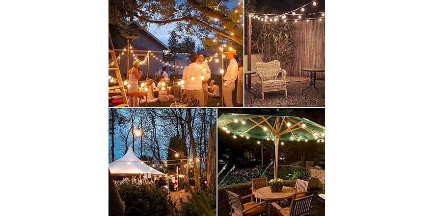 Bosceos 100FT 3 Color Outdoor G40 String Lights