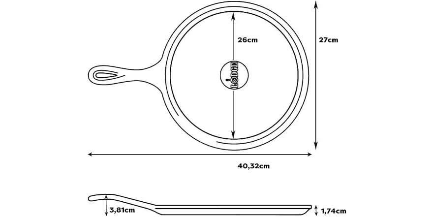 Lodge L9OG3 Cast Iron Round Griddle, Pre-Seasoned, 10.5-inch