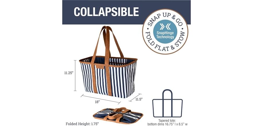 CleverMade Collapsible LUXE Tote - 30L (8 Gal)