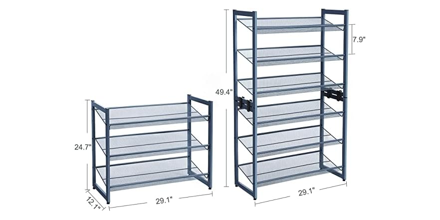 SONGMICS Metal Mesh Shoe Rack Storage