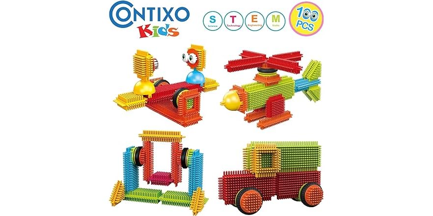 CONTIXO STEM Bristle Toys, 100 Tiles