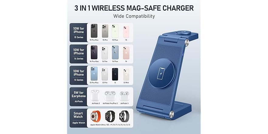 GEJIUCAI W158 3 in 1 Wireless Charger