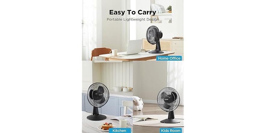 PELONIS Oscillating Table Fan 12-Inch