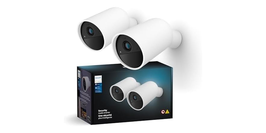 Philips Hue Secure Smart Home Security Camera, 2 Pack