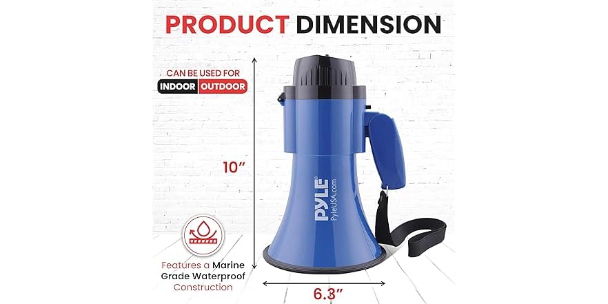 Pyle Compact Battery-Operated Megaphone