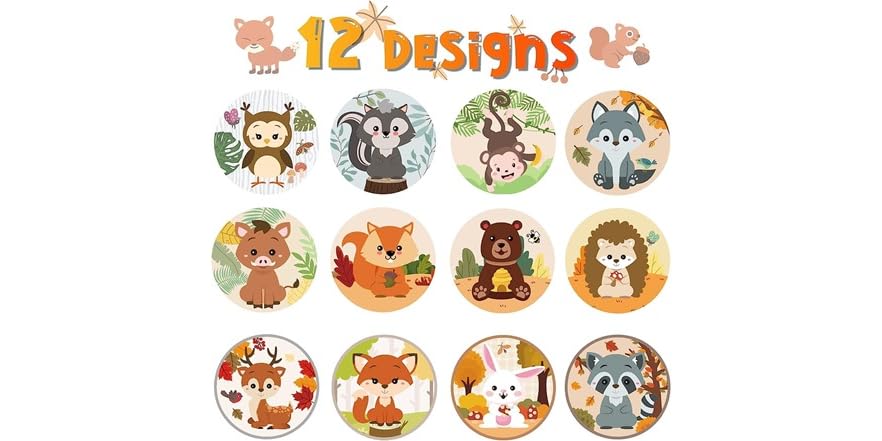 Woodland Animal Sticker Roll 1000 Pack