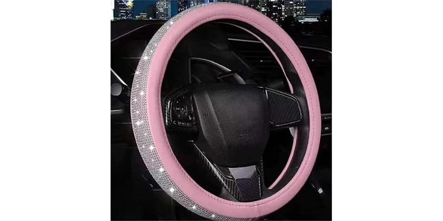 Women's Pink Bling Steering Wheel Cover