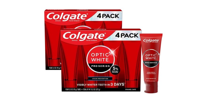 Colgate Optic White Pro Whitening Toothpaste, 8-Count