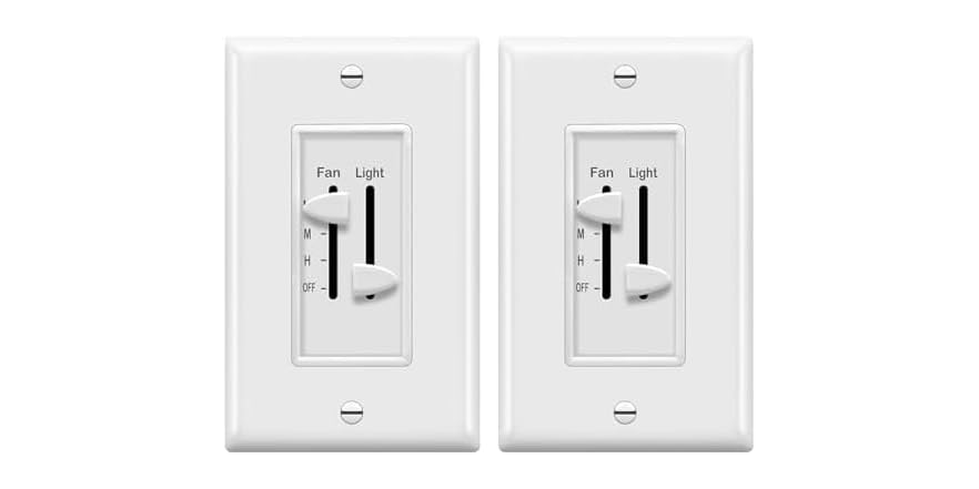 2PK ENERLITES Ceiling Fan Control & Dimmer Light Switch