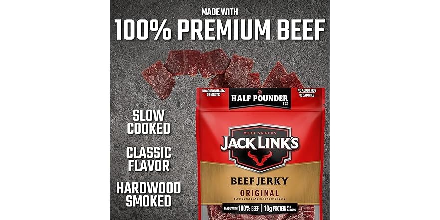 Jack Link's Beef Jerky, Original, 1/2 Pounder Bag
