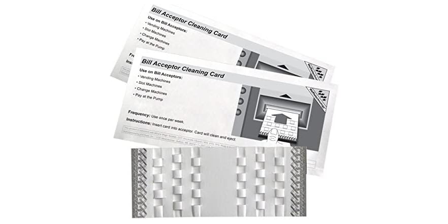 Bill Acceptor Cleaning Cards