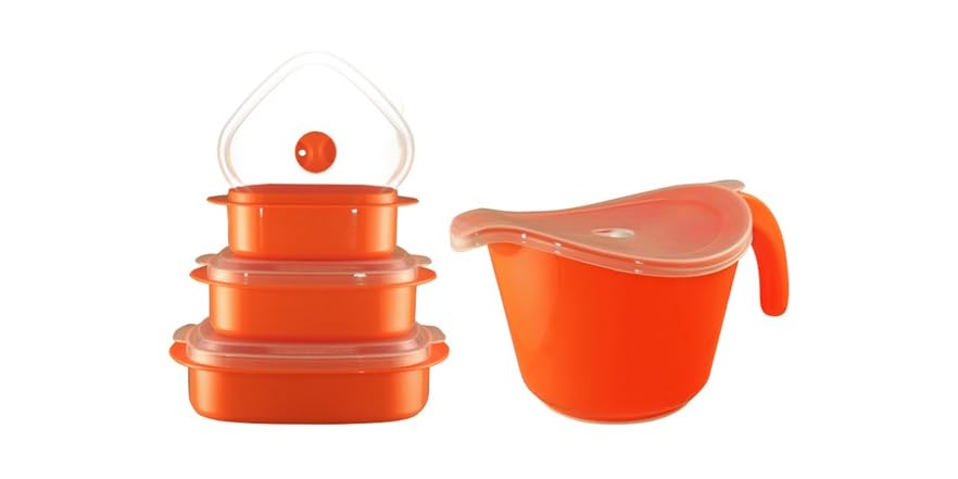 Batter Bowl, Lid & 6-Piece Set Orange