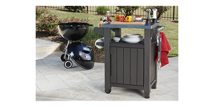 Keter Unity Portable Outdoor Table and Storage Cabinet
