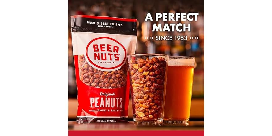 BEER NUTS Cashews Sweet a Salty, 12 oz