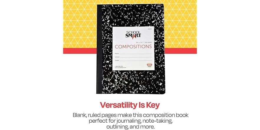 School Smart Hard Cover Ruled Composition Book