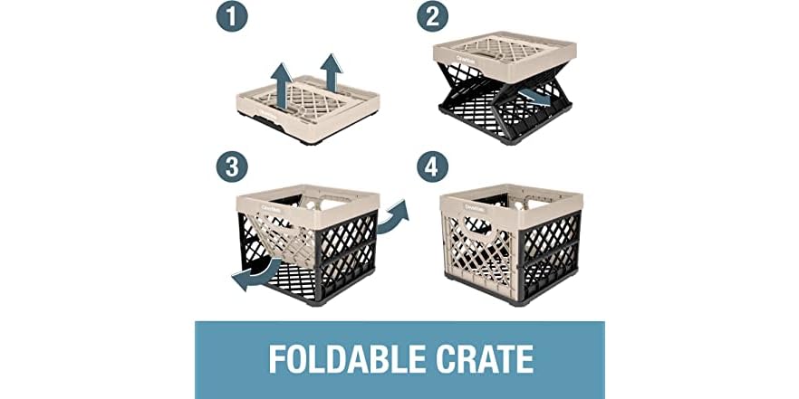 CleverMade 3PK Collapsible Milk Crate - 25L