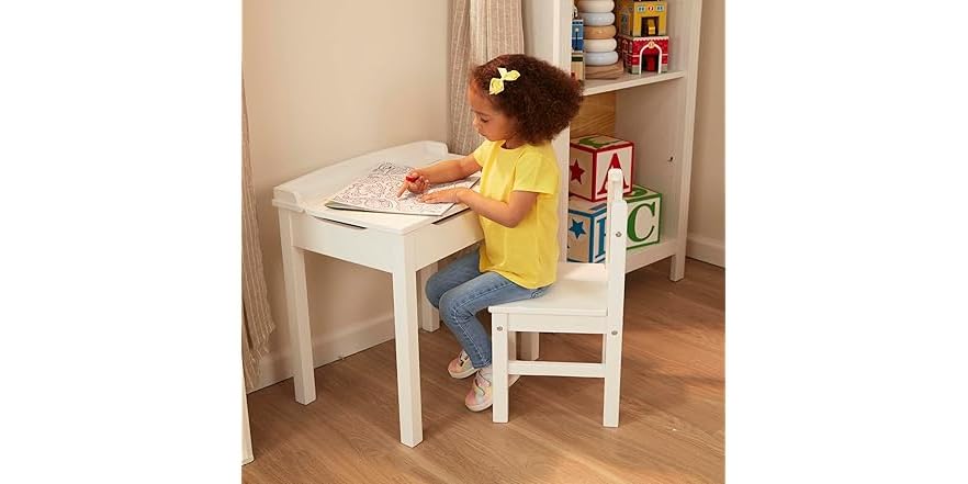 Melissa & Doug Wooden Child's Lift-Top Desk & Chair