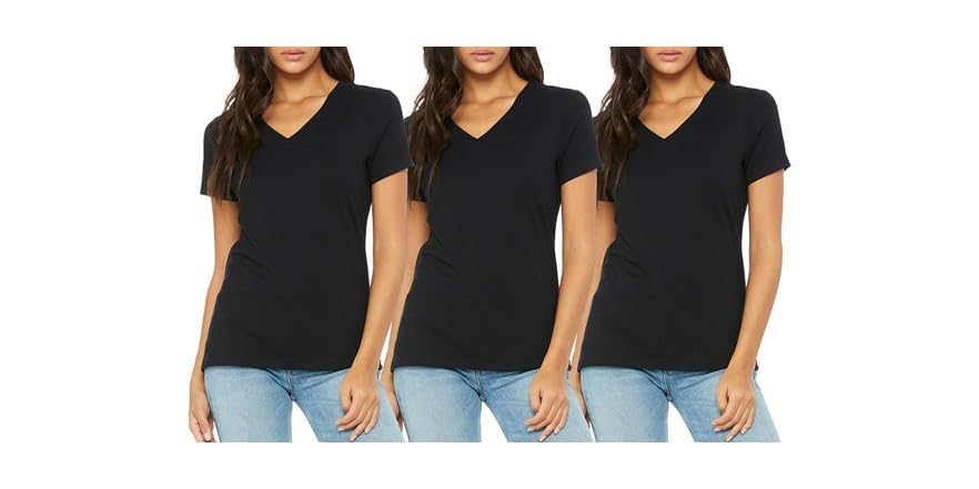 Womens V-Neck Classic Tee 3 or 6 Pack