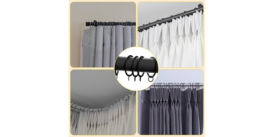 14 Pack Curtain Rings with Eyelets Metal