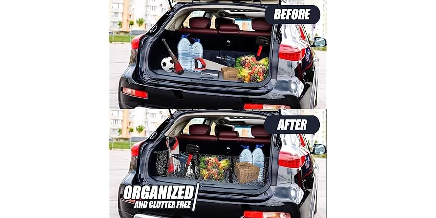 Zone Tech NE0001 3 Pocket Mesh Trunk Storage Organizer B