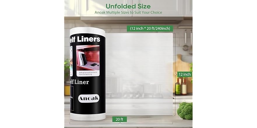 Anoak Shelf Liner, 12 Inch x 20 Feet