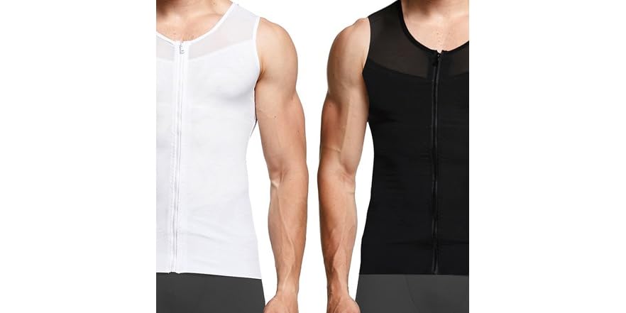 XTF Men's Zip Front Shapewear Top