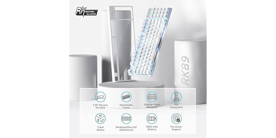 RK Wireless Hot-Swappable 85% Mechanical Keyboard (Open Box)