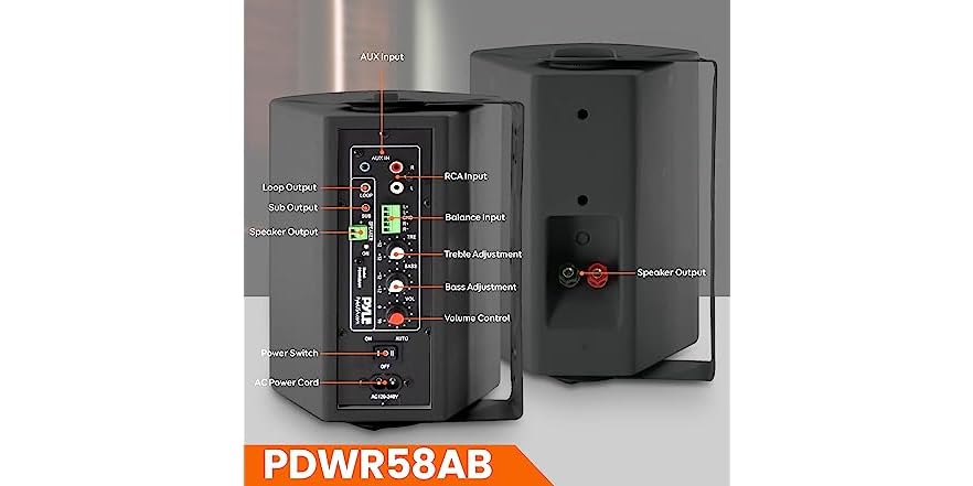 Pyle 5.25'' Pro-Active Wall-Mountable Speakers