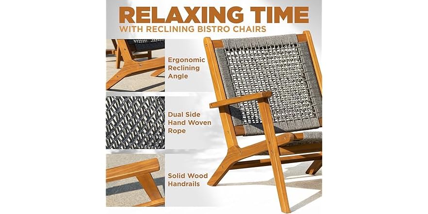 Idzo 3-Piece Wood Patio Bistro Set