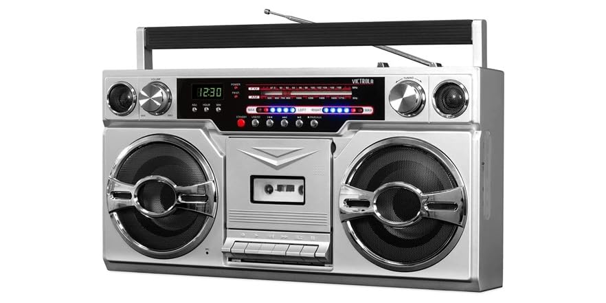 Victrola Retro Bluetooth Boombox with Cassette Player and AM/FM Radio