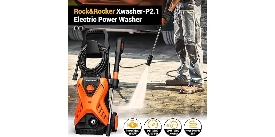 Rock&Rocker Powerful Electric Pressure Washer