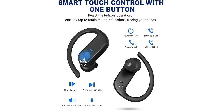 LASUNEY Wireless Earbuds - Dark Black