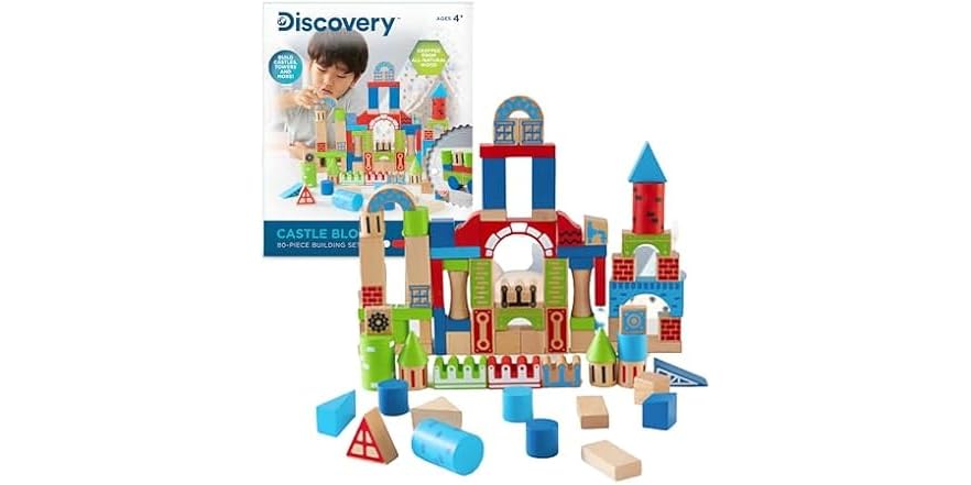 Discovery Kids Wood Castle Blocks Set