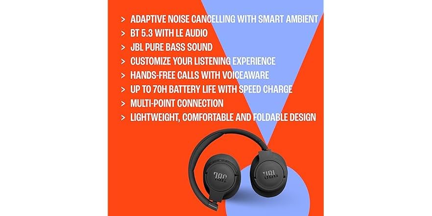 (NEW) JBL Tune 770NC ANC Wireless Headphones