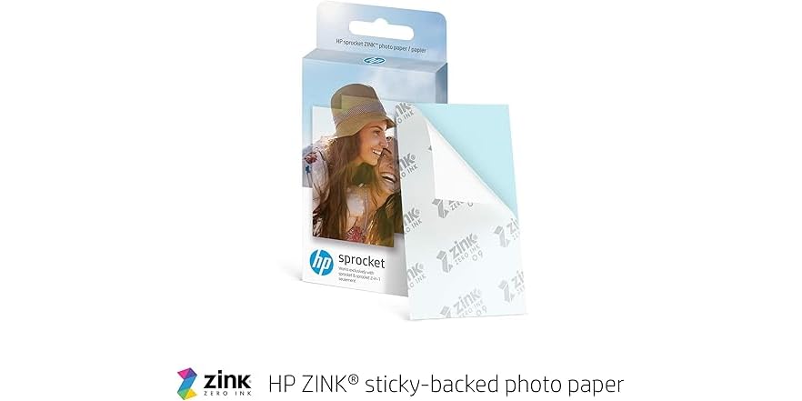 HP Sprocket 2x3" Premium Zink Sticky Back Photo Paper