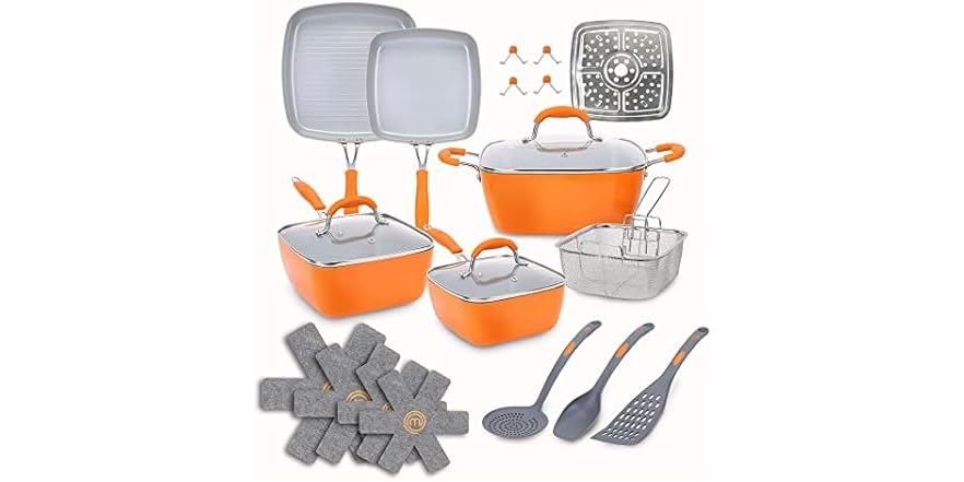 Fusion Guard, MasterChef 17 PC Square Cookware Set Orange