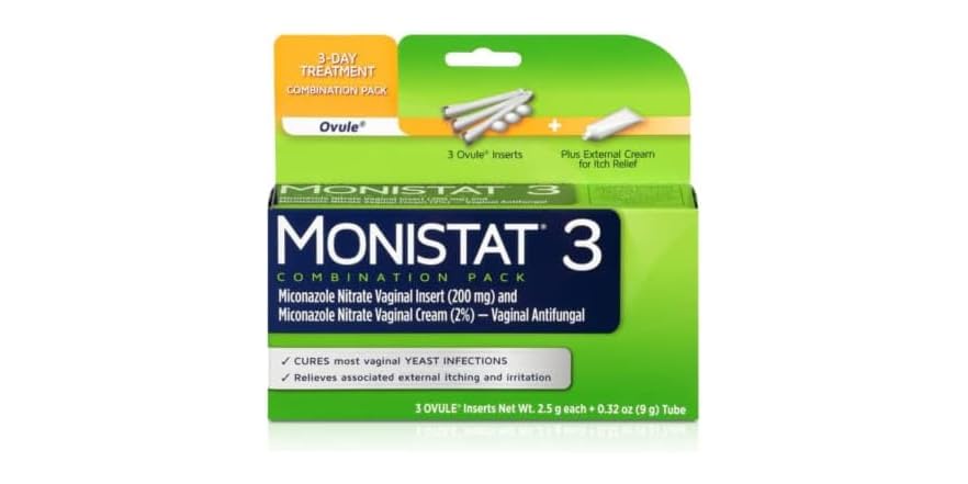 Monistat 3-Day Yeast Infection Treatment, Ovules + Itch Cream