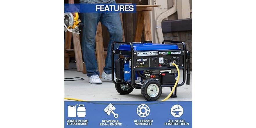 DuroMax Electric Start,Dual Fuel Portable Generator