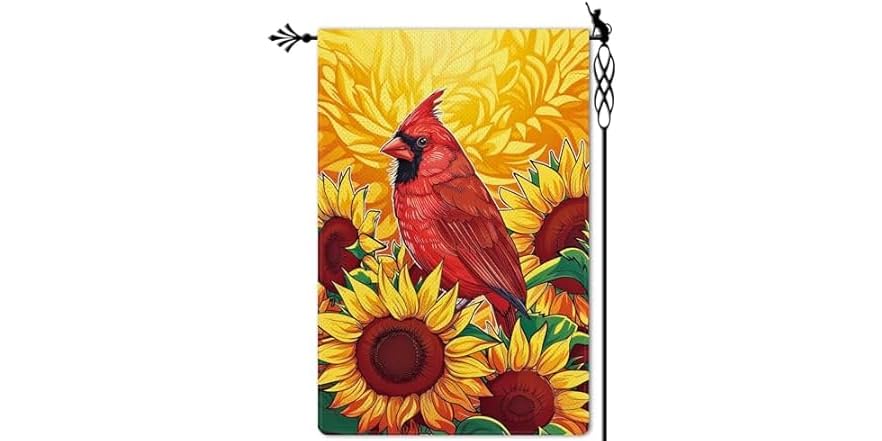 Fall Cardinal Garden Flag 12