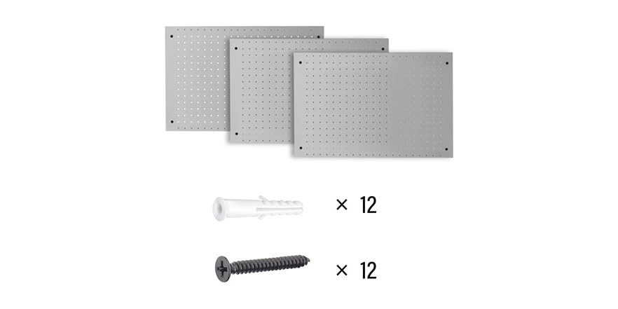 True & Tidy 3PC Pegboard Wall Panels 24"x16"