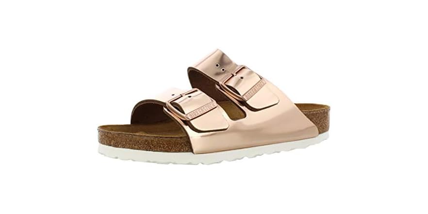 Birkenstock Arizona Soft Footbed Slides Metallic Copper