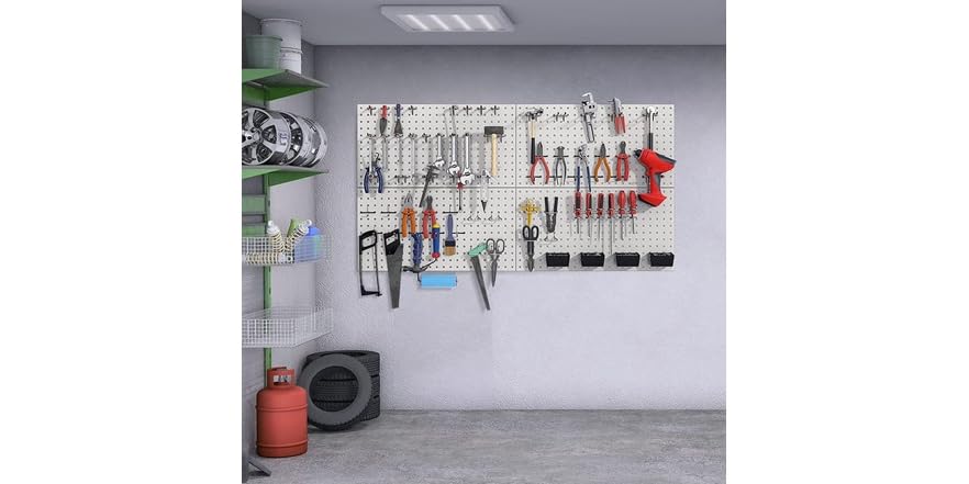 TNINE 97pc 24x12" Pegboard Kit w/Hooks & Accy Kit