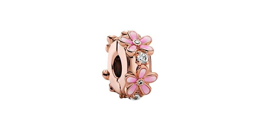 Pandora 788809C01 Pink Daisy Spacer Clip Charm PANDORA Rose (Open Box)