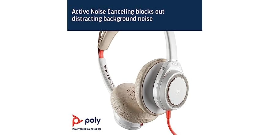 Plantronics Headset, Wired, ANC, USB-A