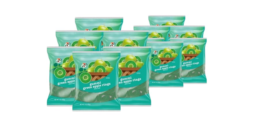 7-Select Gummi Green Apple Rings - 7 Oz