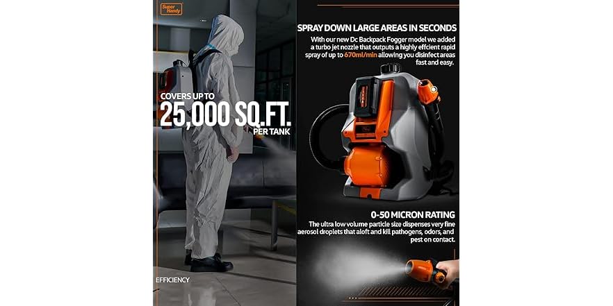 SuperHandy GUO048 ULV Fogger Cordless Backpack (Open Box)
