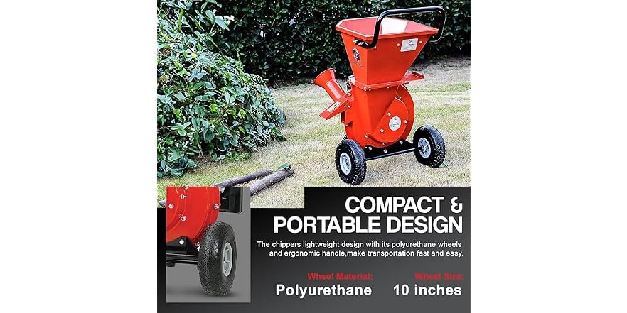 GreatCircleUSA Gas Powered Wood Chipper Shredder Mulcher - 7 HP