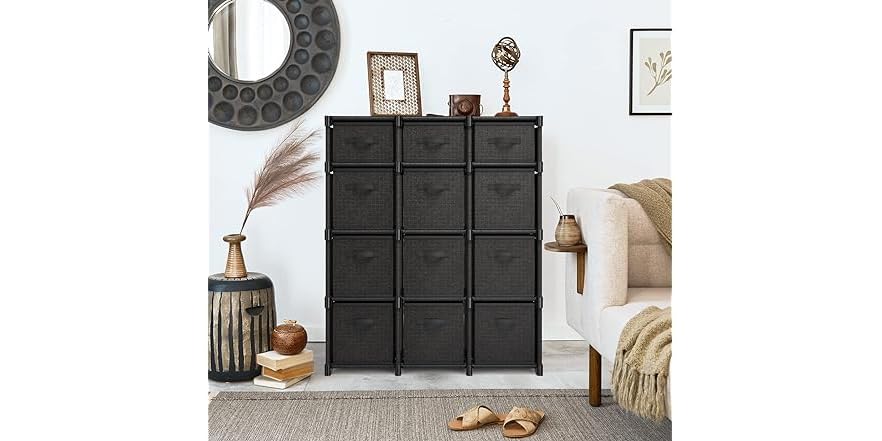 12 Cube Storage Organizer, Black