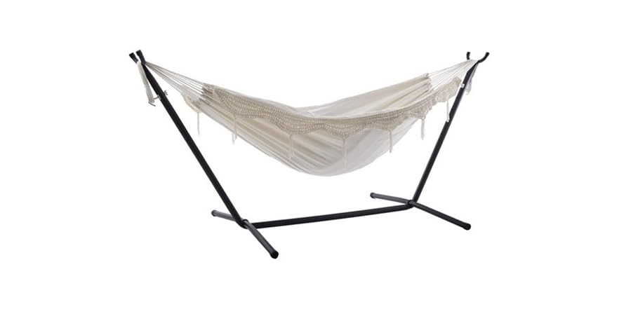 Vivere Double Hammock w/ Steel Stand
