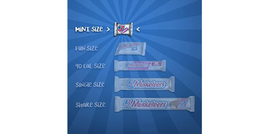 3 Musketeers 3 MUSKETEERS Chocolate Minis Size Candy Bar